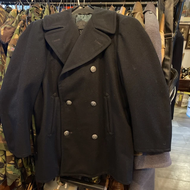 VINTAGE US NAVAL Officers Wool Coat with Gold Eagle Buttons 38l £52.72 ...