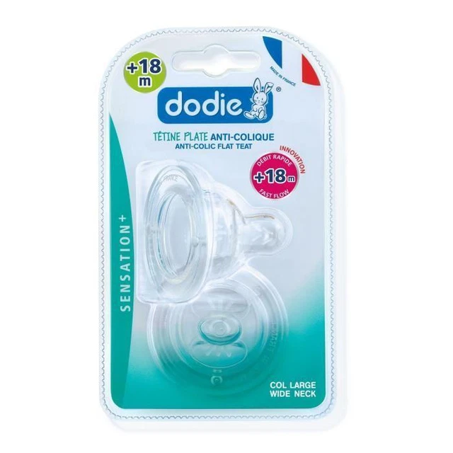 DODIE BIBERON SENSATION+ Anti-Coliques Tétine Plate Col Large Débit ...