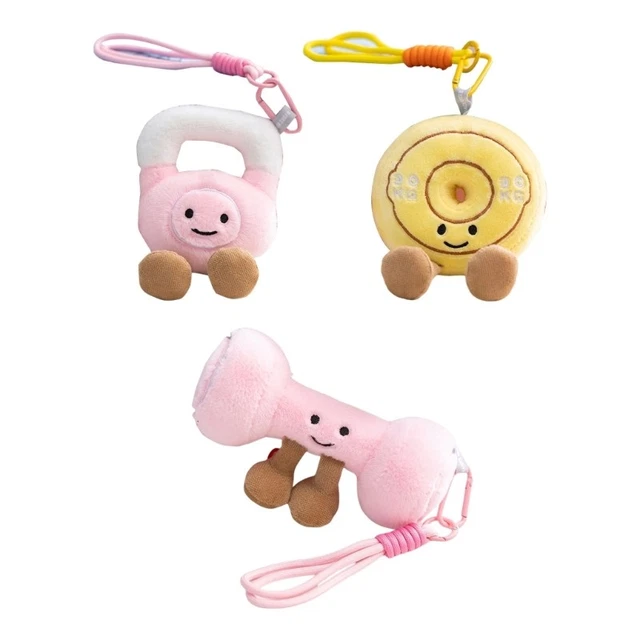 MINIATURE KETTLEBELL DUMBBELL Barbell Plush Toy Children s Gift Fitness ...