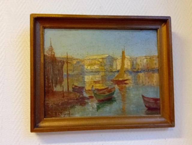 TABLEAU MARINE ANCIEN port de marseille EUR 160,00 - PicClick FR