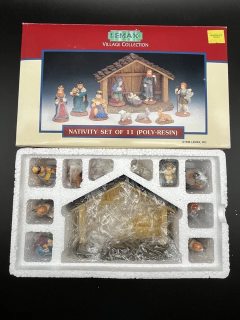 LEMAX VILLAGE COLLECTION 11 pc Nativity Set Poly Resin Vintage 1996 ...