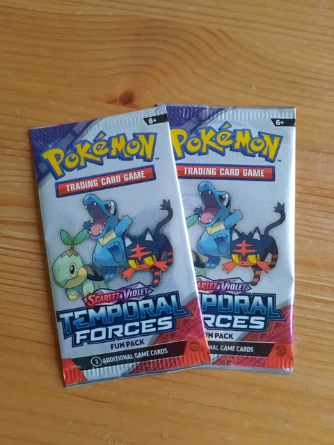 POKÉMON TCG SCARLET & Violet Temporal Forces Fun Pack Booster x2 packs ...