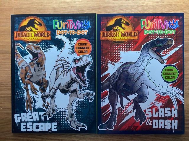 JURASSIC WORLD DOT to Dot Colouring / Activity Book - 80 p - lots of ...