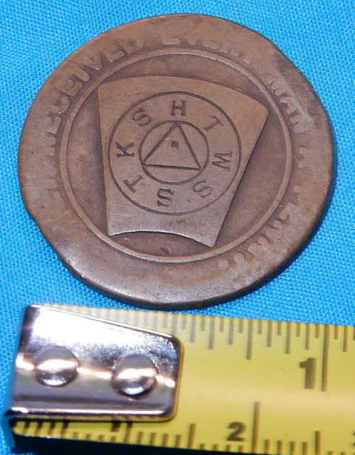 ANTIQUE MASONIC MARK PENNY TOKEN LODGE PAISLEY ST MIRRINS No 129 ...