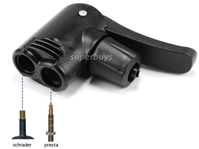 BICYCLE AIR PUMP Nozzle Replacement Dual Head Presta Schrader Valve ...