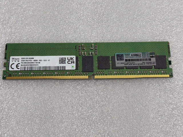 HPE 32GB 2RX8 DDR5 PC5-4800B RDIMM Gen11 Server Memory P43330-1A1 ...