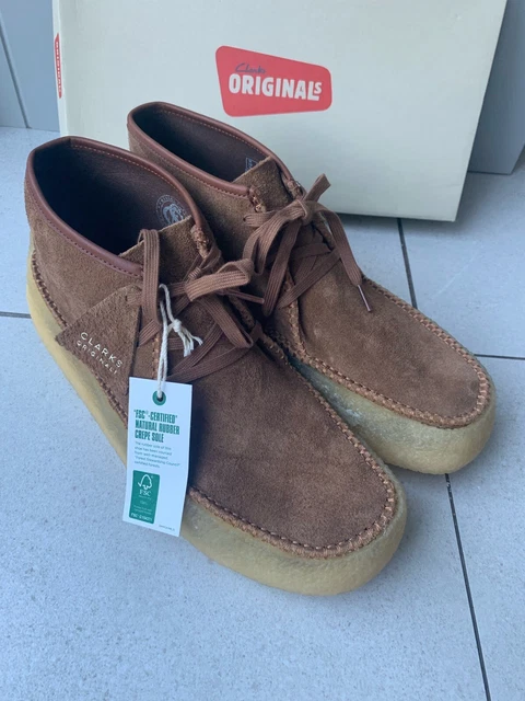 NEW MENS CLARKS Originals Carvan Hi Cola Brown Suede Ankle Boots Uk ...