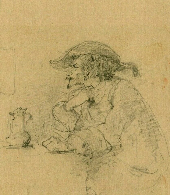 ANTIQUE PENCIL DRAWING Original 19th Old Masters, Man, Portrait £193.22 ...