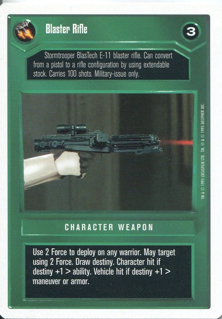 STAR WARS CCG Premiere White Border Blaster Rifle [Dark] £0.99 ...