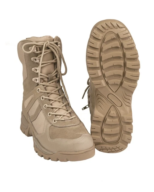 STIVALI ANFIBI PATROL By Mil-Tec Di Colore Khaki Con Zip Laterale EUR ...