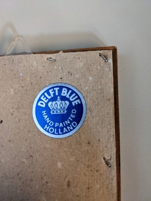 VINTAGE DELFT BLUE Portrait Tiles Hand Painted with Frame Holland $10. ...
