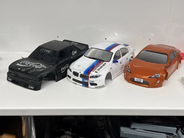 3 RC BODY Shells BMW E30, BMW F10, Toyota G286 Used 1:10 Scale £21.48 ...