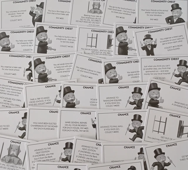INDIVIDUAL MONOPOLY COMMUNITY Chest Cards 2021 - 2025 Replacement Card ...