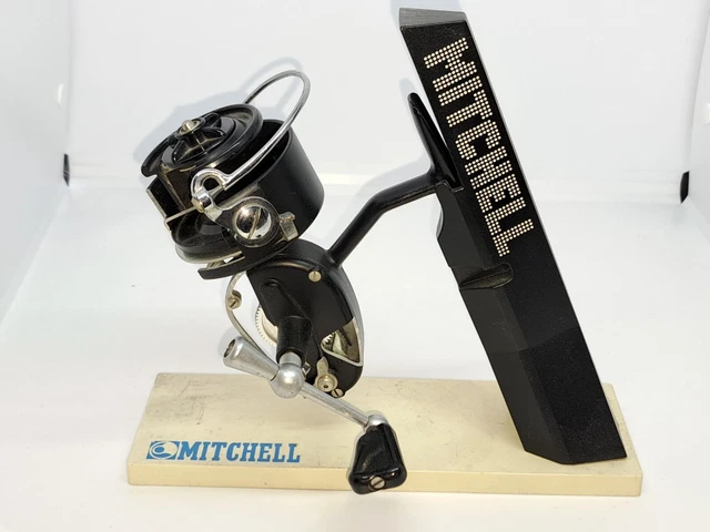 ANCIEN MOULINET MITCHELL 300 découpé (mécanismes visibles) + support ...
