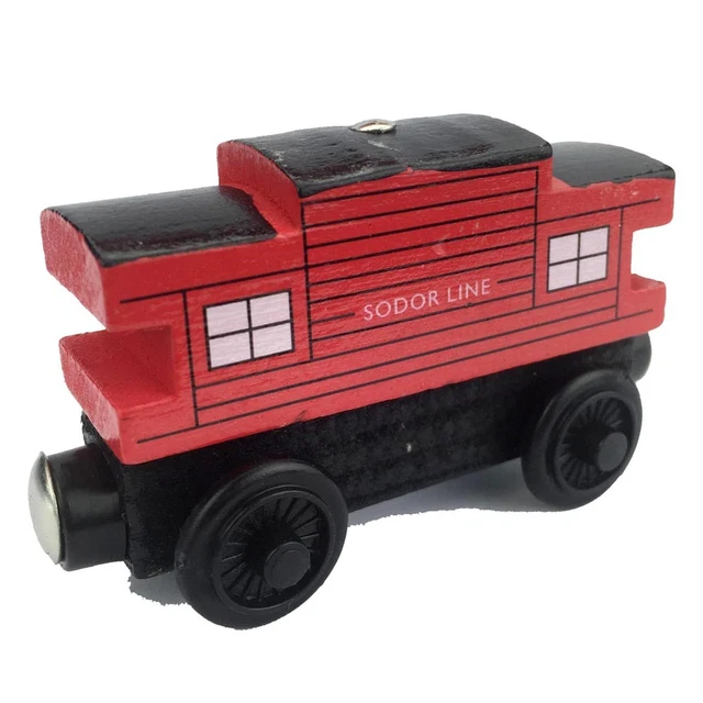 THOMAS & FRIENDS Red Sodor Line Caboose Wooden Magnetic Railway Train ...