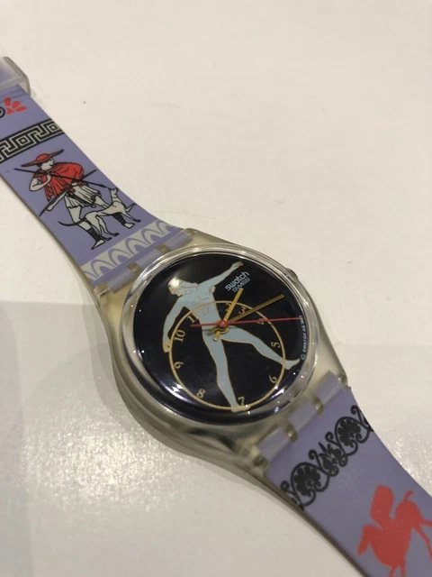 MONTRE VINTAGE UNPORN 1992 Swatch 'Discobolus' GK 141 boîte et ...
