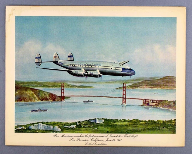 Pan Am Vintage First Class Airline Menu Lockheed Constellation Clipper 5706
