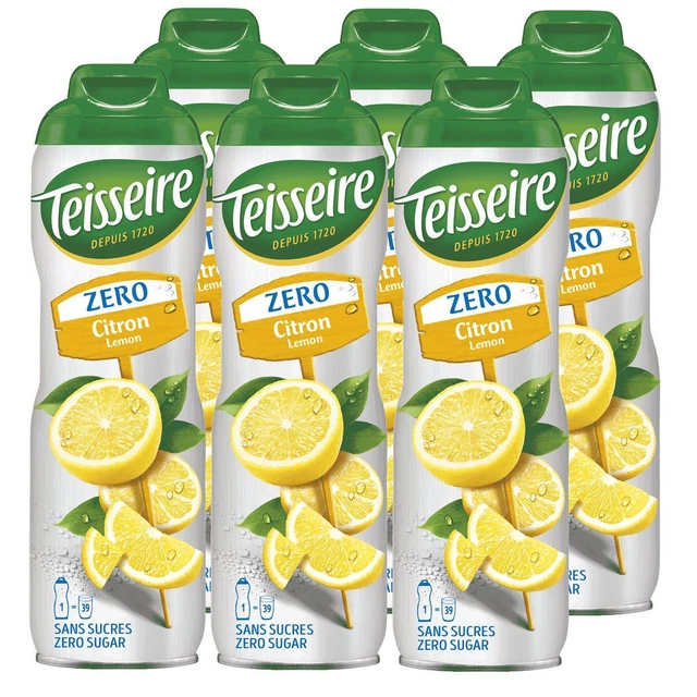 TEISSEIRE SIRUP LEMON/ZITRONE zero Zucker 600ml - Cocktails (6er Pack ...