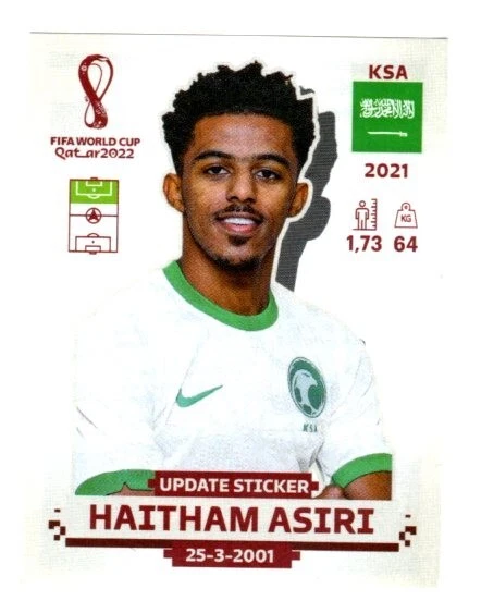 &PANINI 2022 WORLD Cup Qatar FIFA World Cup Update Sticker KSA ...