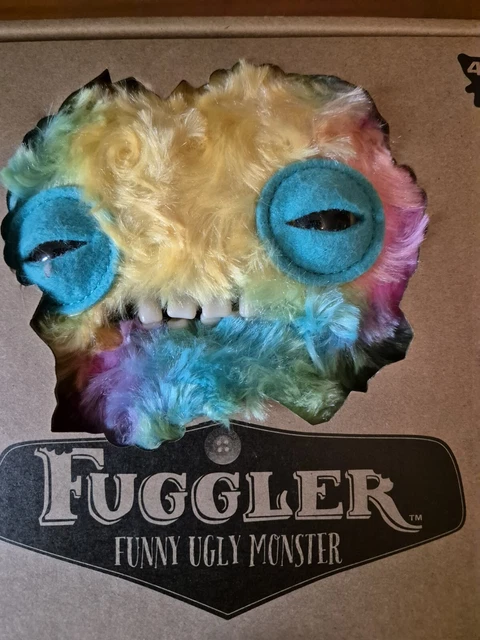 FUGGLER FUNNY UGLY Monster Rainbow Fur Squidge Soft Toy Plush Spin ...