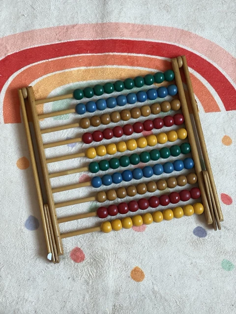 VINTAGE IKEA LARGE Wooden Abacus, Nursery School Maths Learning ...