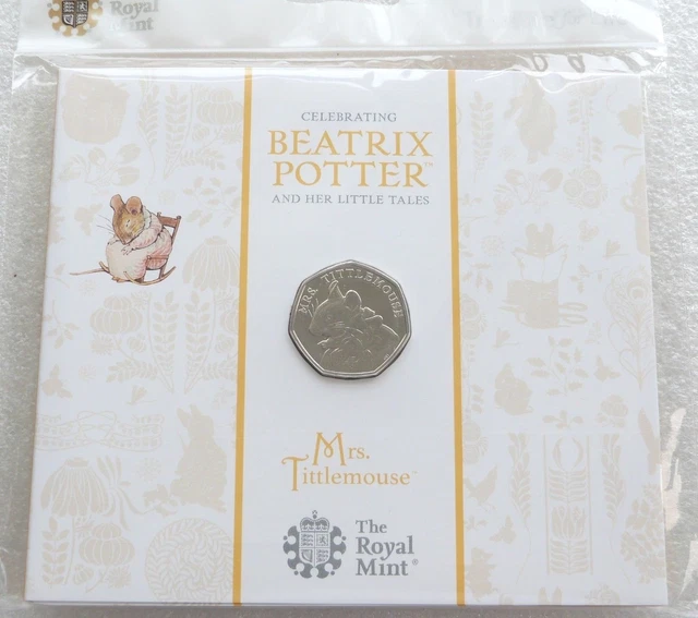 2018 ROYAL MINT Beatrix Potter Mrs Tittlemouse 50p Fifty Pence Coin ...
