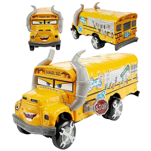 DISNEY PIXAR CARS 3 Miss Fritter Crazy School Bus Diecast Model Toy Car ...