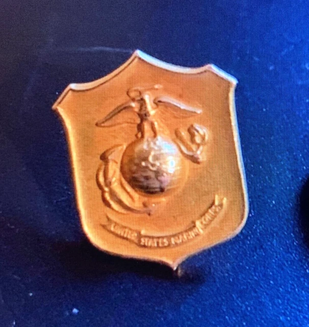 USMC MARINE CORPS Insignia PIN, 10k Solid Gold, US Marine WWII Officer ...