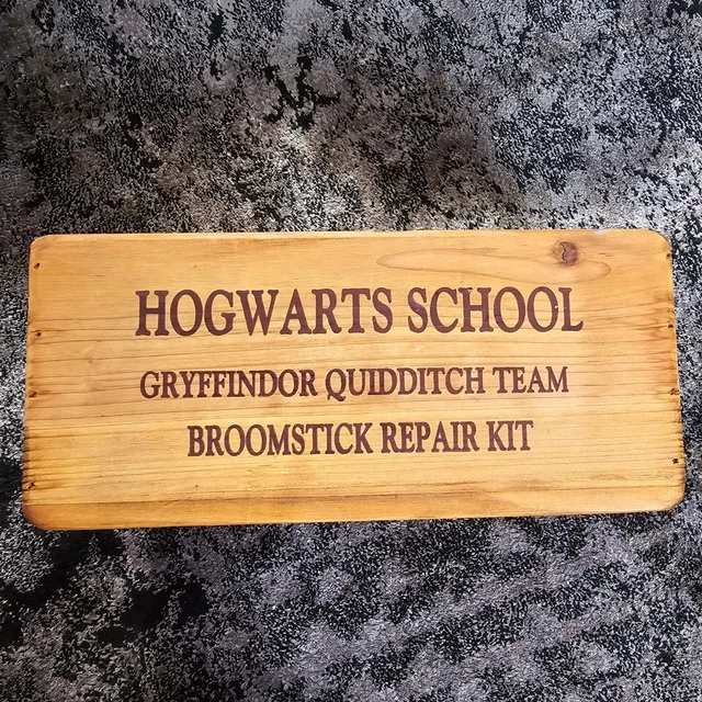 HARRY POTTER BROOMSTICK repair kit wooden crate Storage Box Display ...