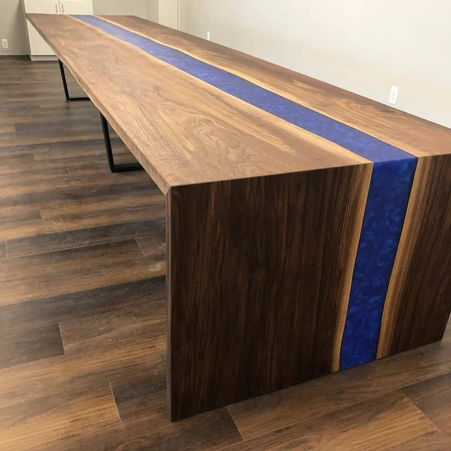 MAPPA BURL BLUE Epoxy Resin River Waterfall Ocean Designer Computer ...