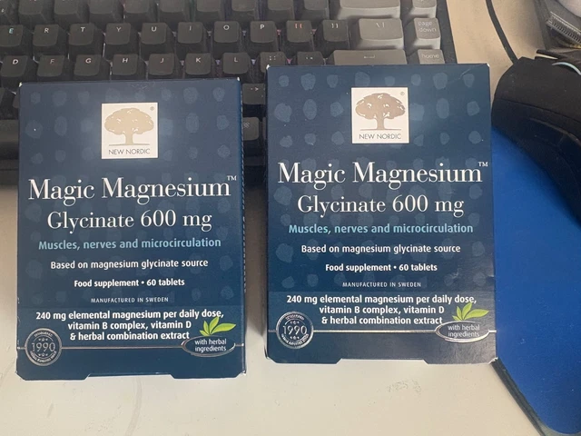 2 X NEW Nordic Magnesium Glycinate 120 Tablets New £24.00 - PicClick UK