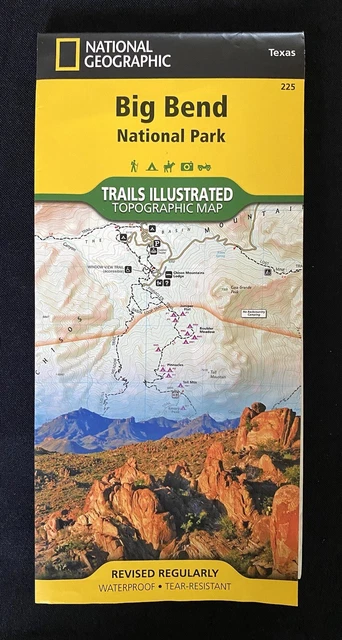 BIG BEND NATIONAL Park National Geographic Map Topografisch USA Texas ...