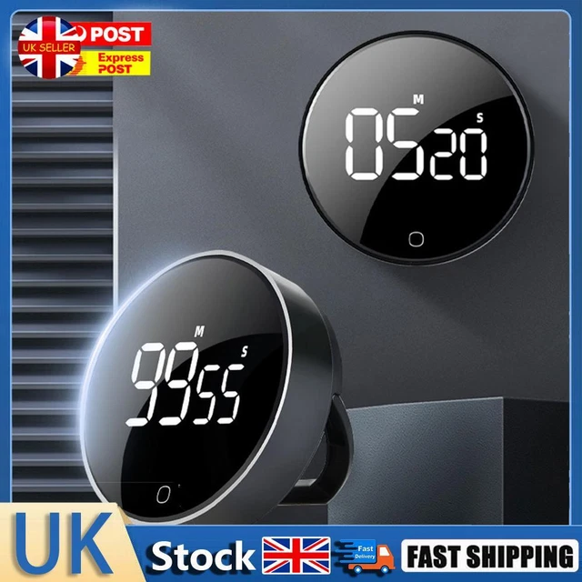 LED DIGITAL COUNTDOWN Timer 3-Level Volume Magnetic Rotary Timer ...