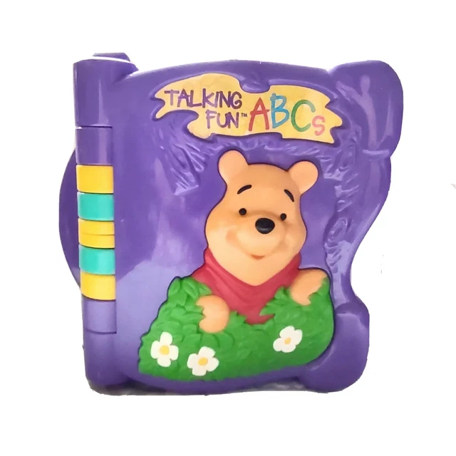 DISNEY WINNIE THE Pooh TALKING FUN ABCs Electronic Book Purple Flip ...