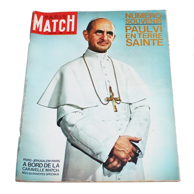 MAGAZINE / REVUE Paris Match n° 770 du 11/01/1964 Paul VI en Terre Sainte EUR 5,00 - PicClick FR