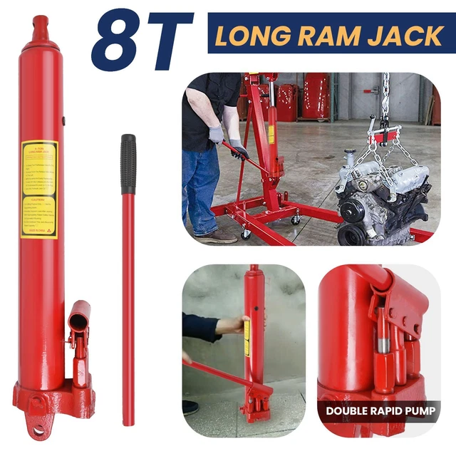 CRANE HYDRAULIC CYLINDER 8t Long Ram Engine Lift Hoist Double Pump ...