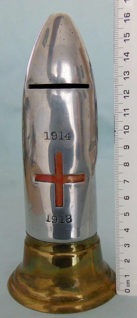 ORIGINAL WW1 BRITISH Red Cross Trench Art Like Brass & Aluminium Shell ...