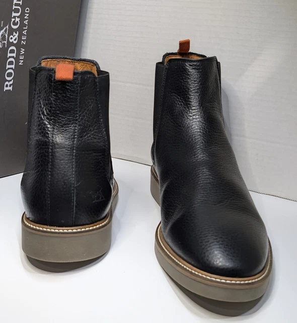 RODD & GUNN Wolfe St Chelsea Boots Mens Size 9 US Black Leather Dress ...