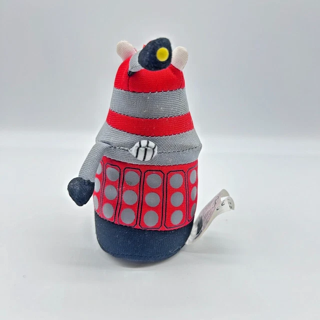DOCTOR WHO RED TALKING DALEK ( working ) SOFT PLUSH clip on ~ 4.5" tall ...