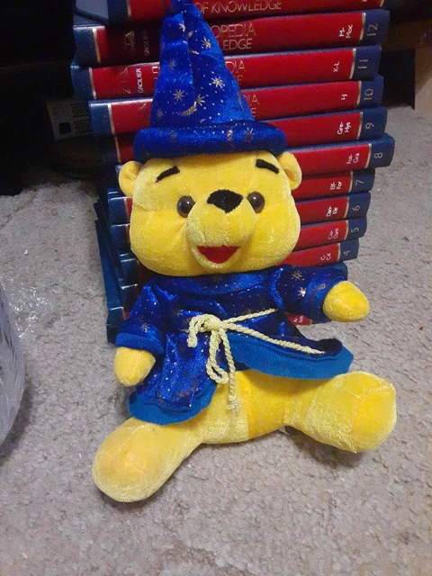 TOY WINNIE THE Pooh Rare Plush 12” Blue Wizard Hat and Robe Moon Stars ...