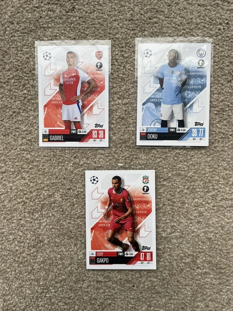 TOPPS MATCH ATTAX Champions League 2024 / 2025 3 Base Cards Gabriel ...