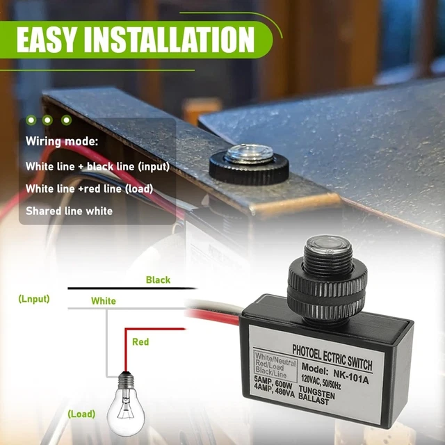 1PCS 105V-130V AC Photocell Light Sensor, Dusk to Dawn Eye Daylight ...