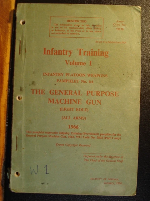 BRITISH ARMY GPMG Weapon Training Manual 1966 Cold War Military History ...
