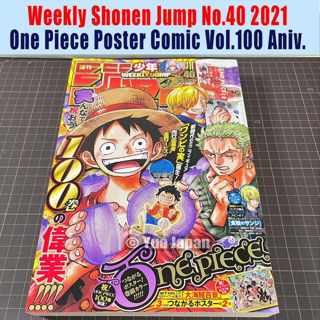 WEEKLY SHONEN JUMP No.40 2021 9/20 Issue One Piece Poster Comic Vol.100 ...