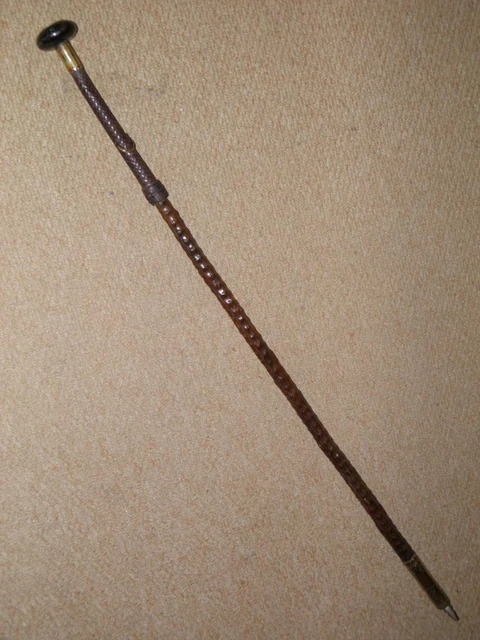 ANTIQUE 1931 ESKUAL Herria Spanish Medlar Wood Basque Makhila Walking ...