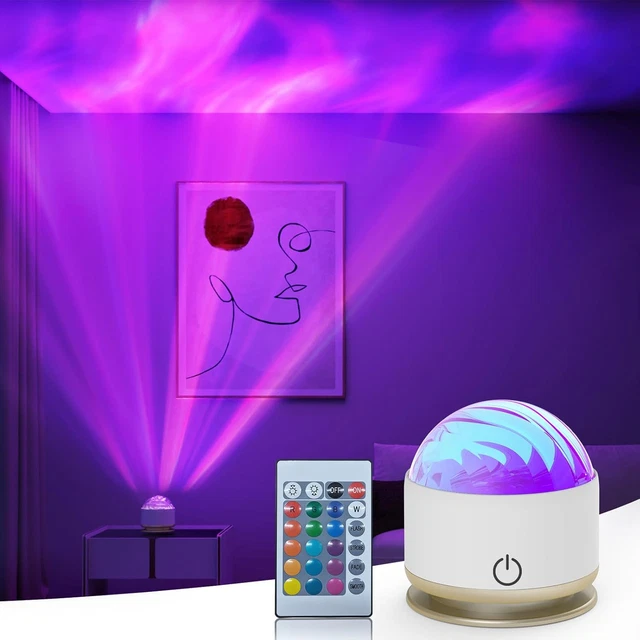 NORTHERN LIGHTS AURORA Projector, Battery Operated 16 Color Galaxy ...