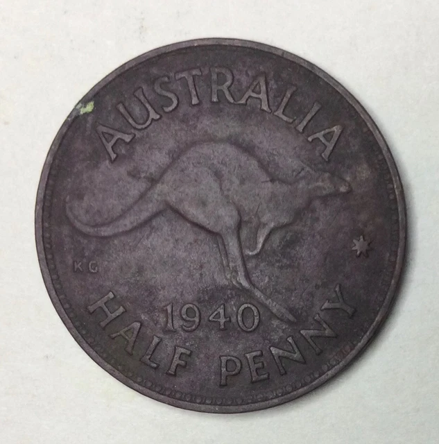 1940 KGV1 AUSTRALIAN KGV1 Half PENNY. Only 1.7 million mintage ...
