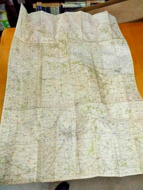 VINTAGE WW2 WAR map Pickering York Cloth back owned by Brigadier HG ...