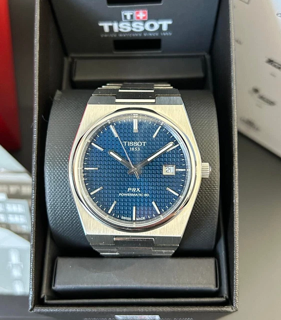 TISSOT PRX POWERMATIC 80 Automatic Blue Honeycomb Dial 40mm Men's Watch ...