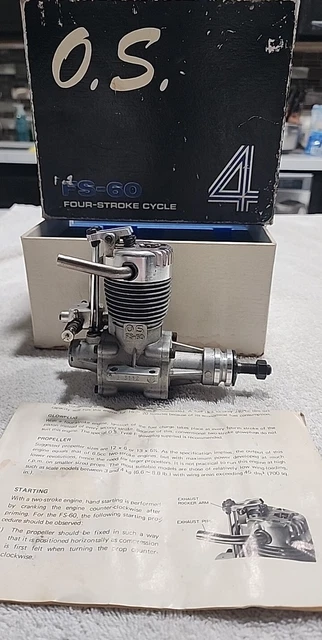 EXCELLENT VINTAGE OS Fs-60 Rocker 4-Stroke R/C Nitro Model Engine ...